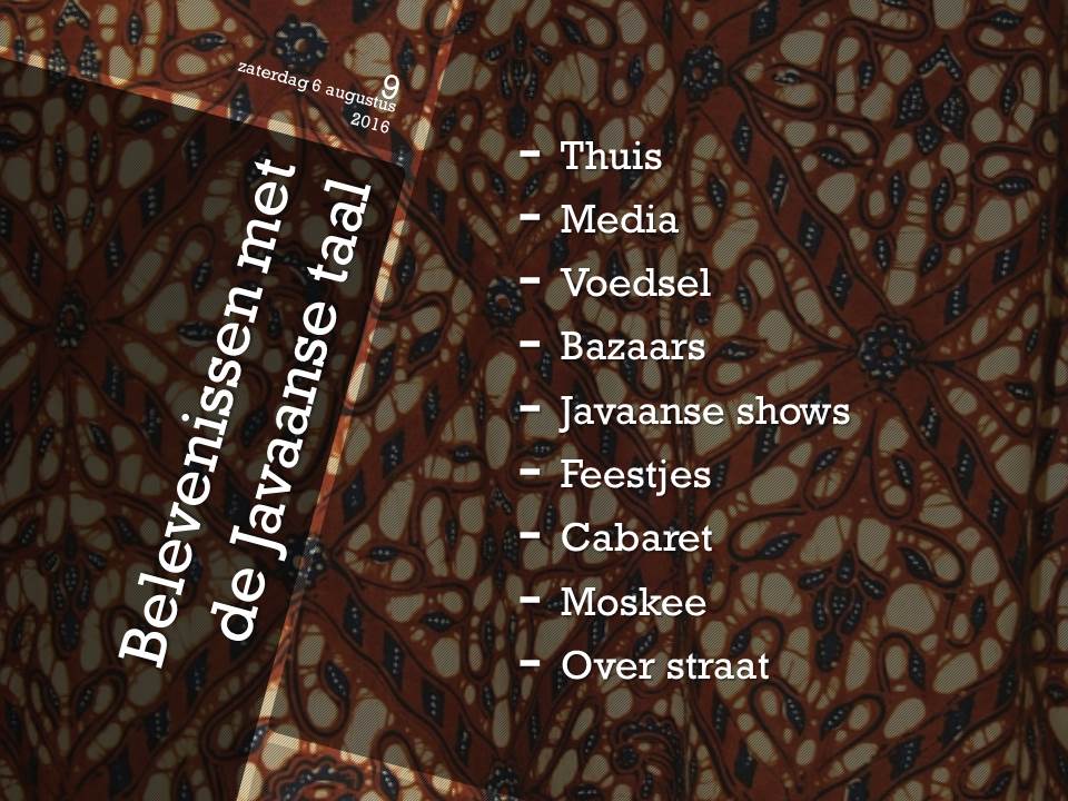 Ervaringen met de Javaanse taal