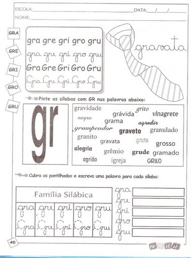Pedagogas da paz: Família Silábica - Gr