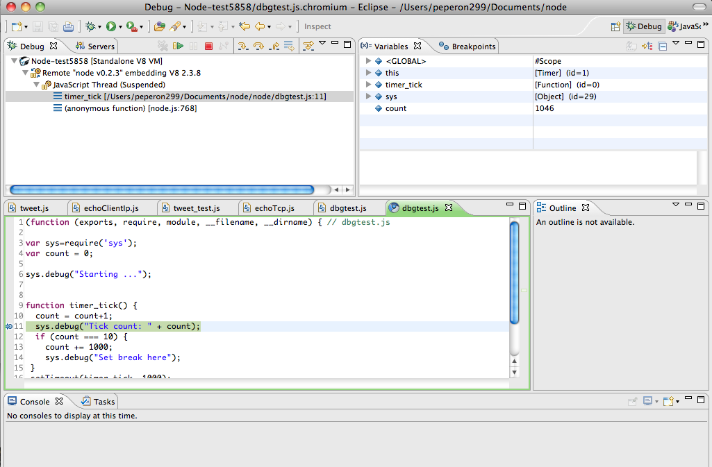 しんやBlog: Eclipseでnode.jsのデバッグする