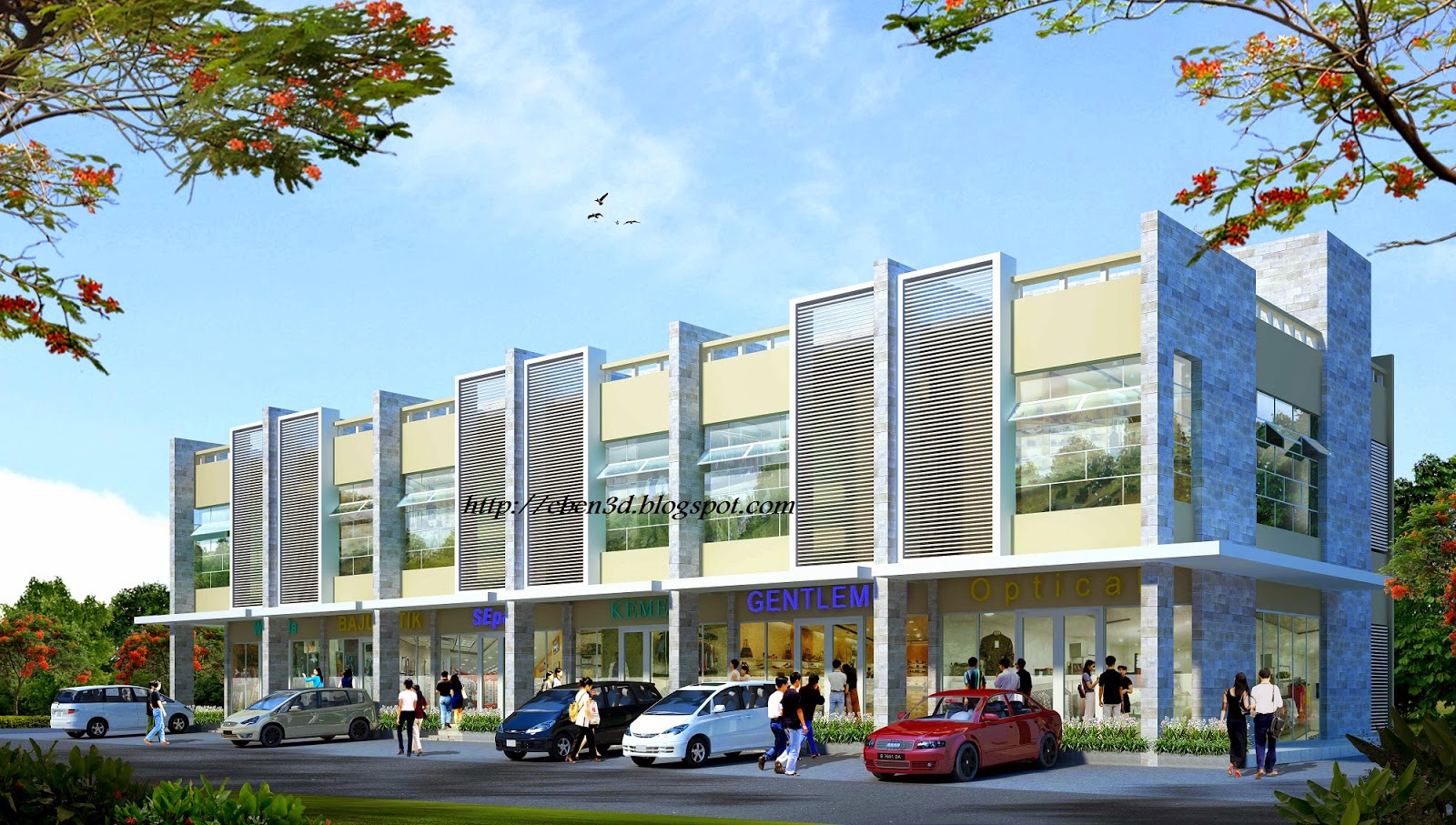 Jasa 3D Ruko Shopping Arcade