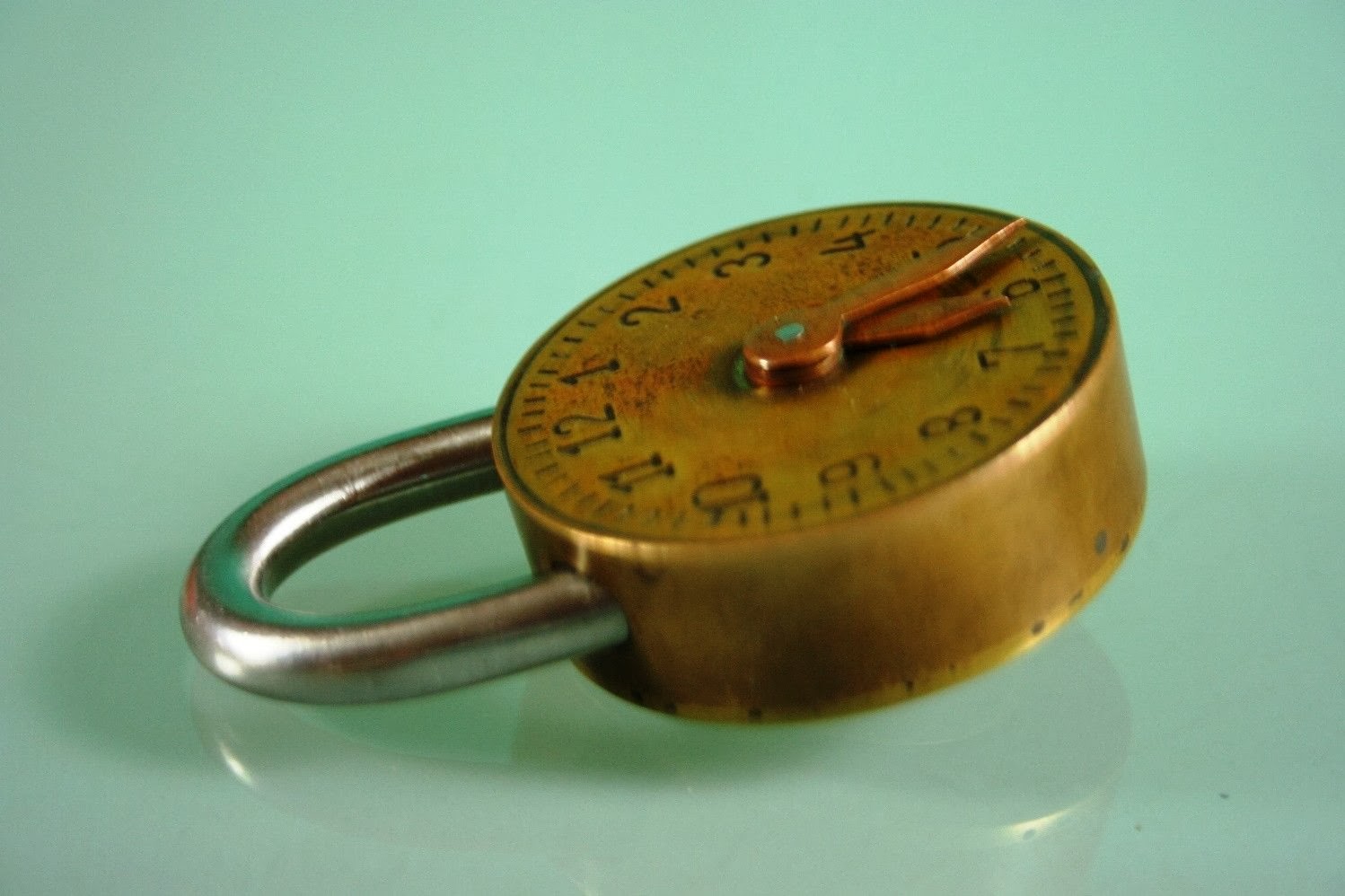 RestraintsBlog: Antique Clock Face 2 Hands Combination Padlock, c.1900