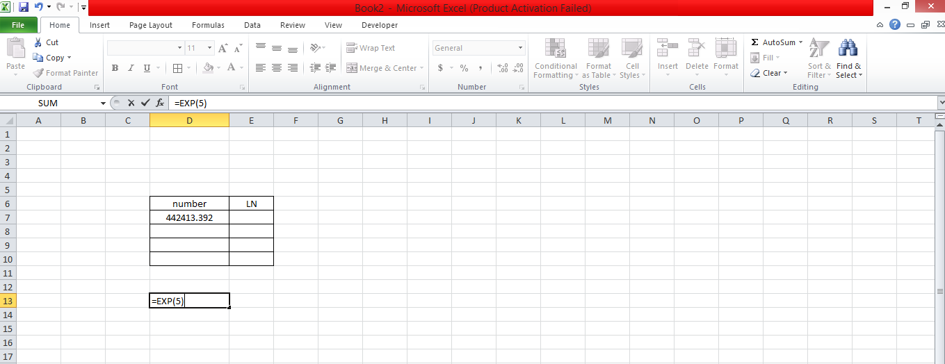 Langkah membuat BUILT INI FUNCTION LN (Logaritma Natural) pada Ms.Excel