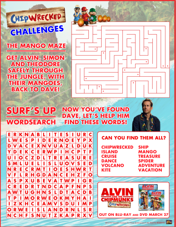 Susan's Disney Family: ALVIN AND THE CHIPMUNKS: CHIPWRECKED- Review and ...