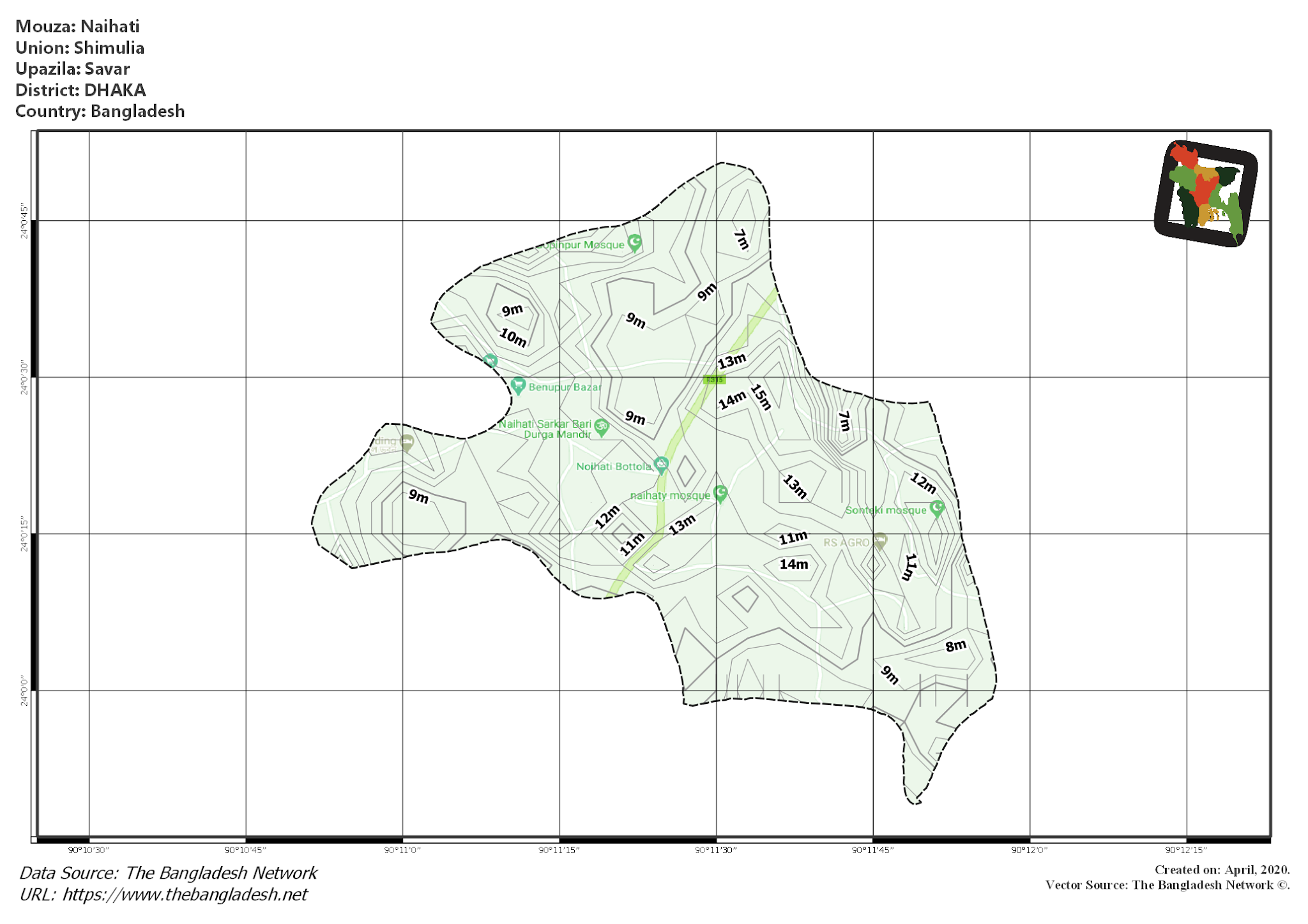Map of Naihati Mouza, Savar, Dhaka