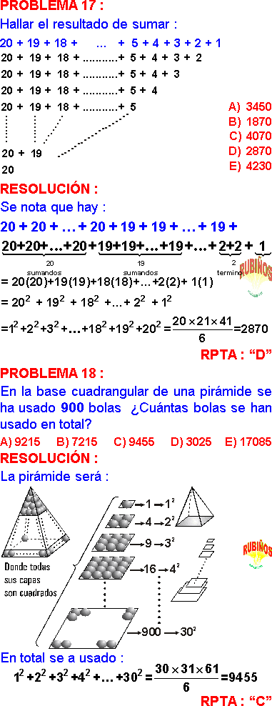 SERIES Y SUMATORIAS PROBLEMAS RESUELTOS OPERADOR SIGMA DE RAZONAMIENTO ...