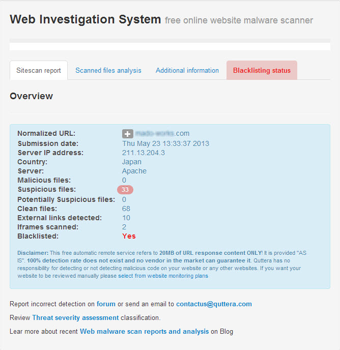 Quttera web security blog: Website with RedKit exploit kit pattern ...