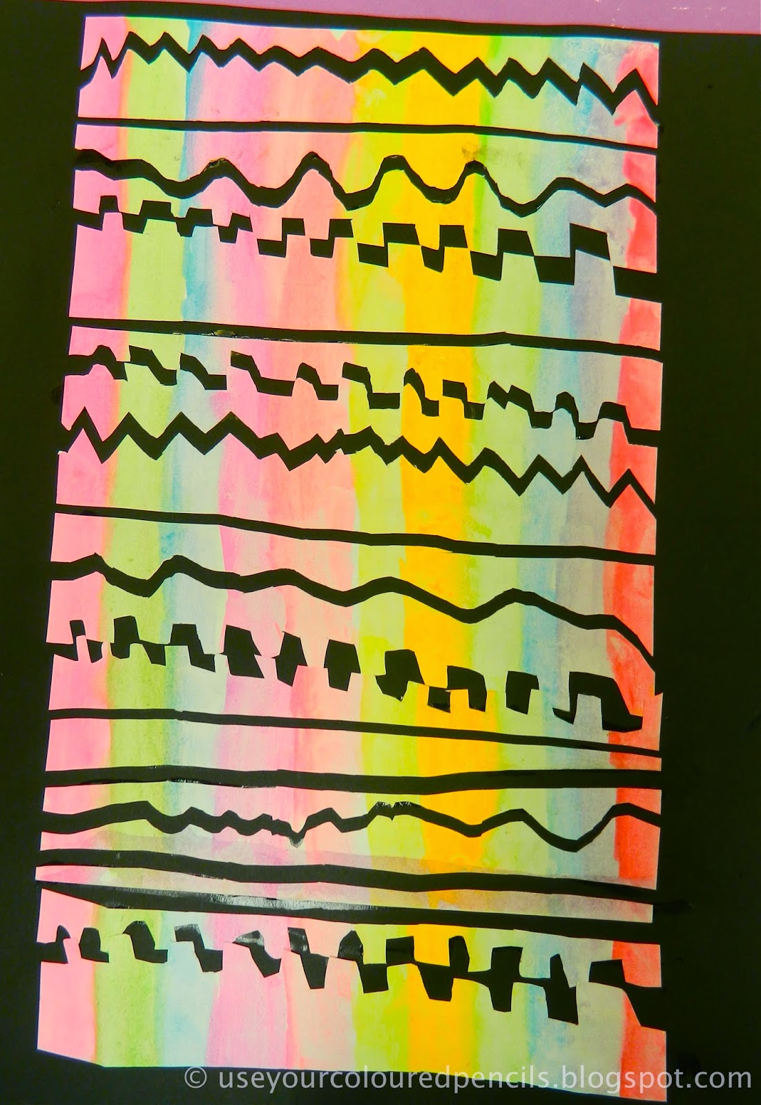 Use Your Coloured Pencils: Line Collage