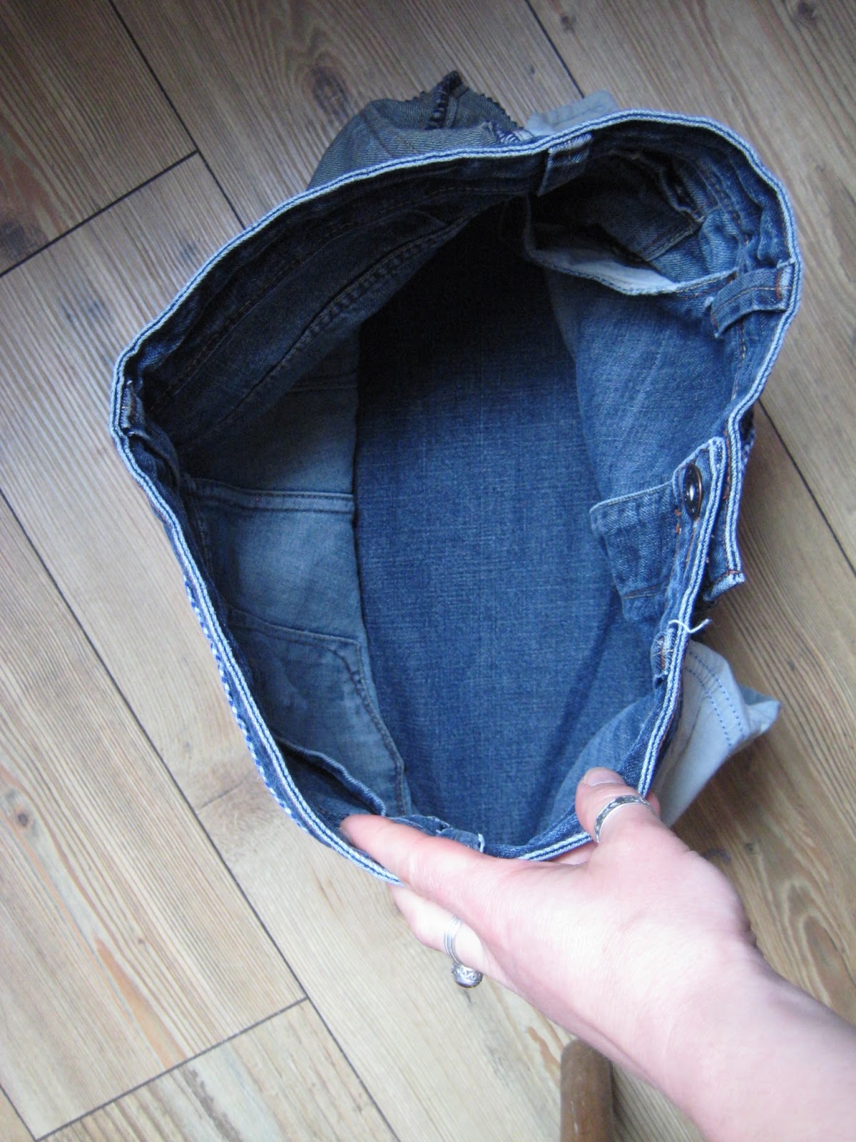 Three Stories High: Denim bag tutorial