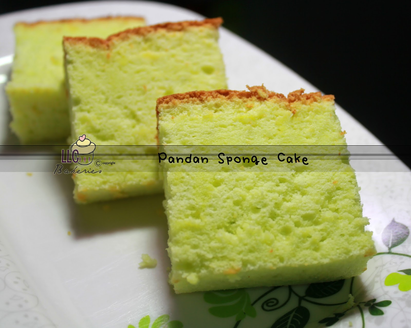 LLC Bakeries: Pandan Sponge Cake (less sugar)