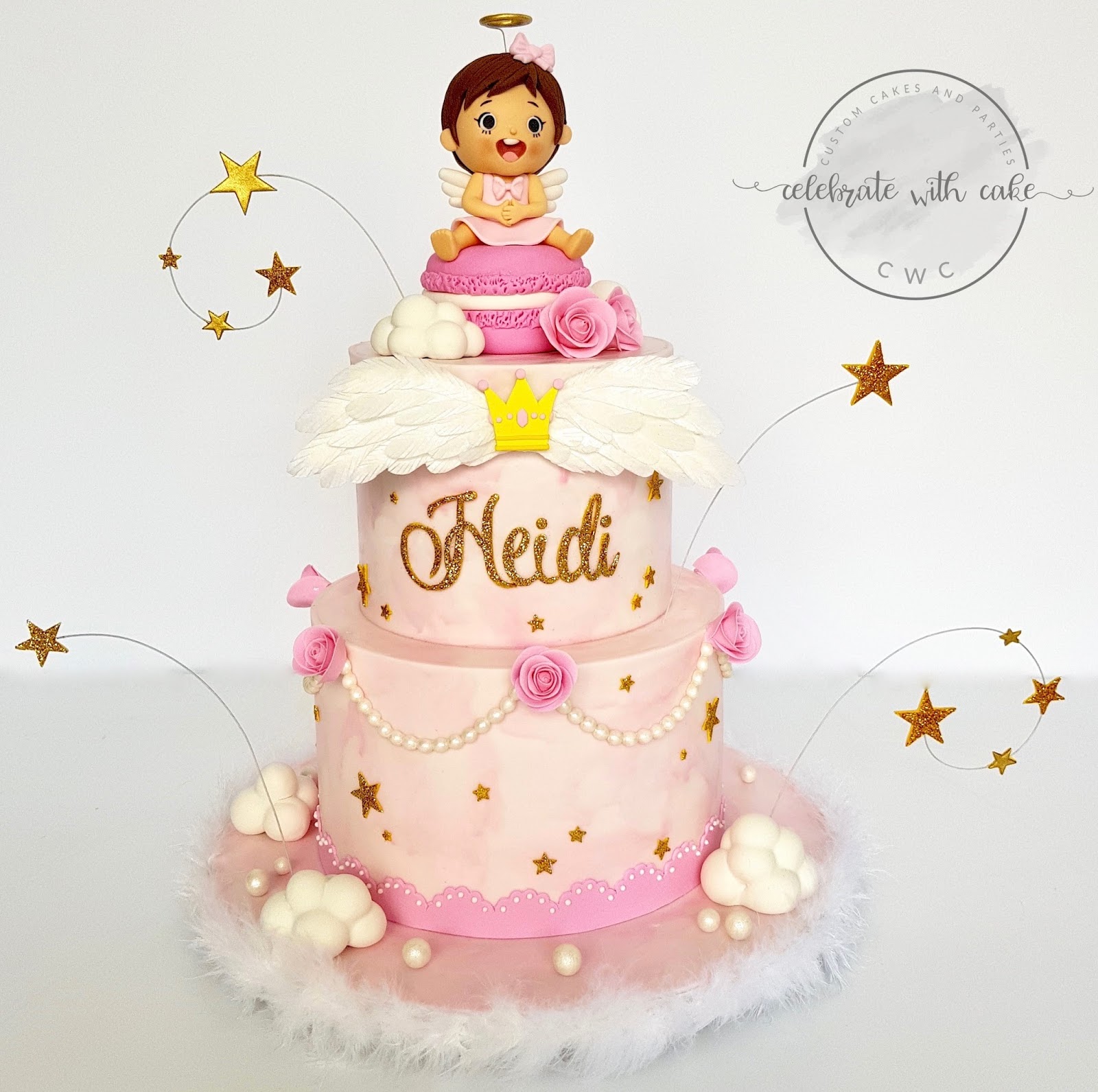 Celebrate with Cake!: Angel Baby 2 tiers Cake
