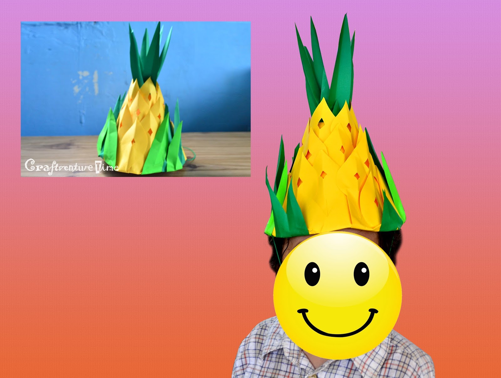 Craftventure Time: DIY Paper Pineapple Hat