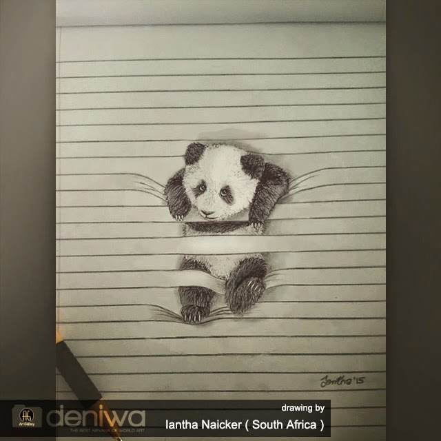 CUTE PANDA ON 3D LINE ART ~ Art Gallery