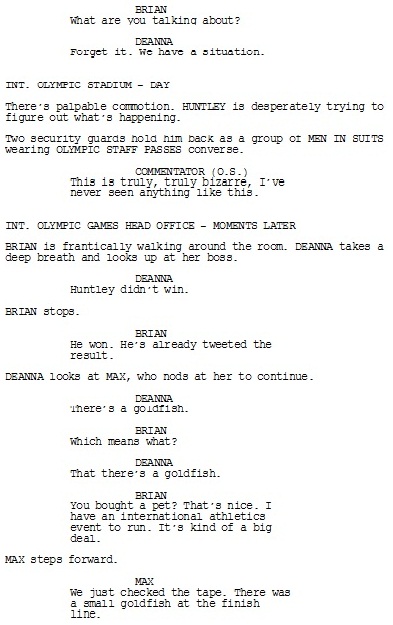 Olympic Gold - A Kid In The Front Row Screenplay