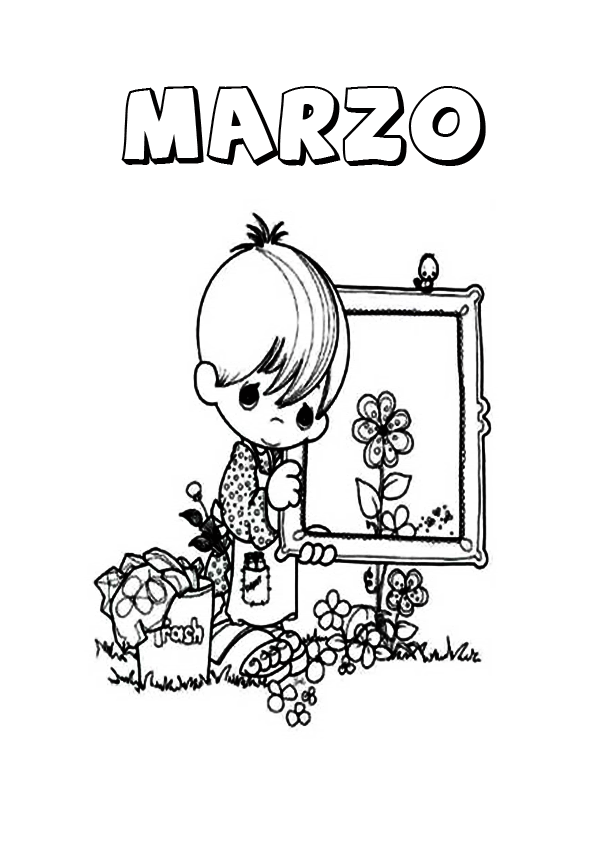 Dibujo de Marzo y Preciosos momentos para colorear y Pintar - COLOREA ...
