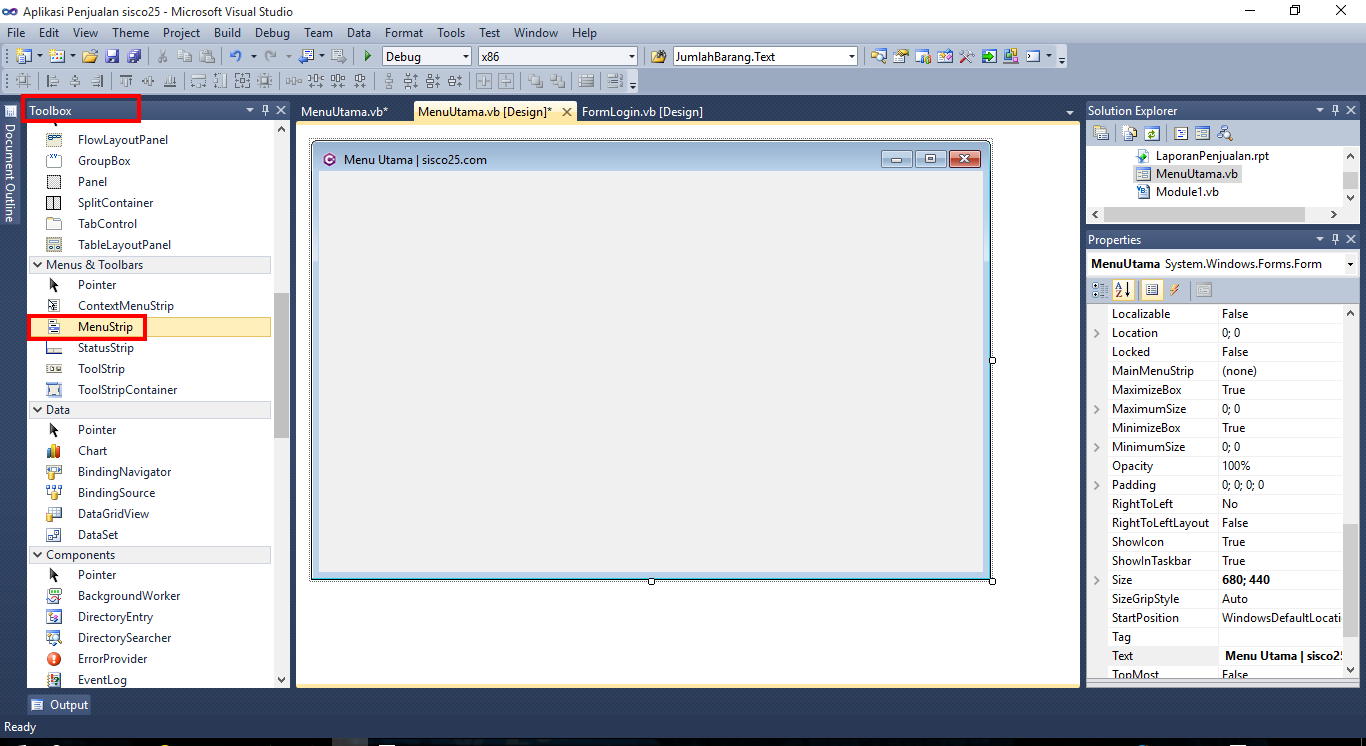 Membuat Menu Utama Vb.Net Database Access - Sisco25.com Membuat Menu Utama Vb.Net Database Access - Sisco25.com