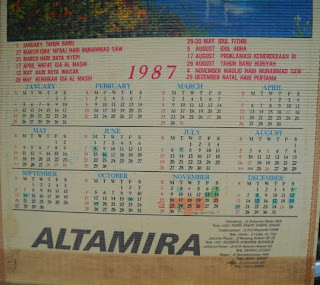 Lapak Barang Antik: KAL05- Kalender -Motif Pemandangan -Tahun 1987_SOLD OUT