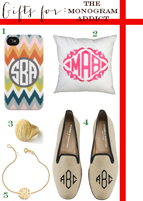 Miss Monogram: Gifts for: the monogram addict