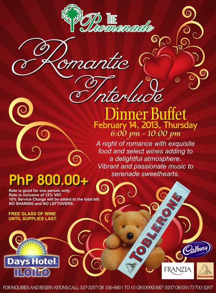 Valentine 2013: Romantic Interlude Dinner Buffet at Days Hotel Iloilo