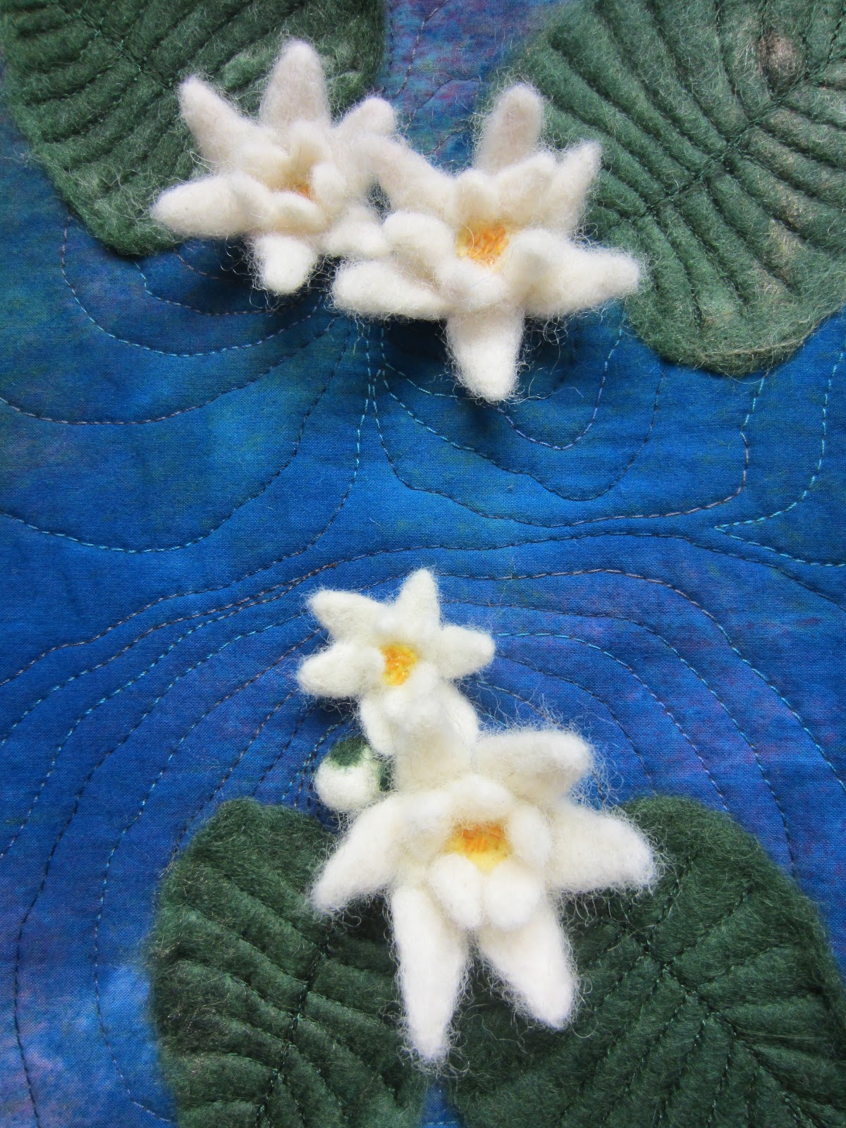 Carol R. Eaton Designs: Neddle Felting + Confetti Dying = A Water Lily ...