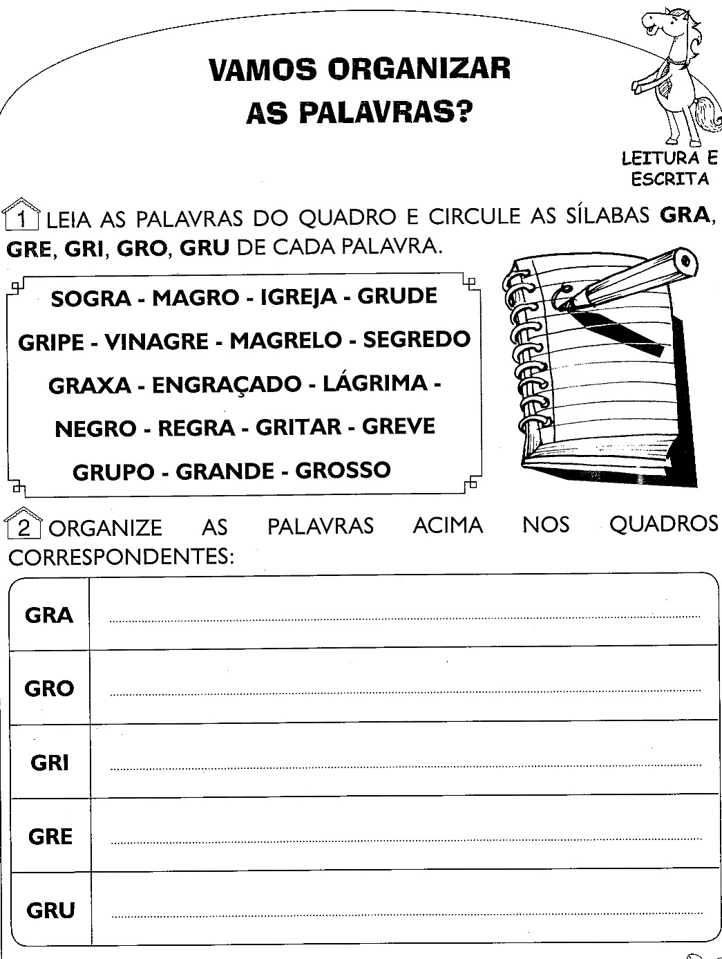 Atividades de Alfabetização Com a Letra G Olá amigos tudo bem com vocês ...