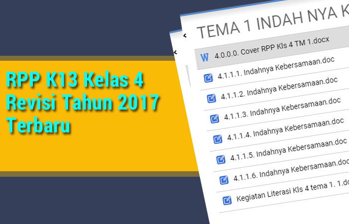 RPP K13 Kelas 4 Revisi Tahun 2017 Terbaru - Biologizone