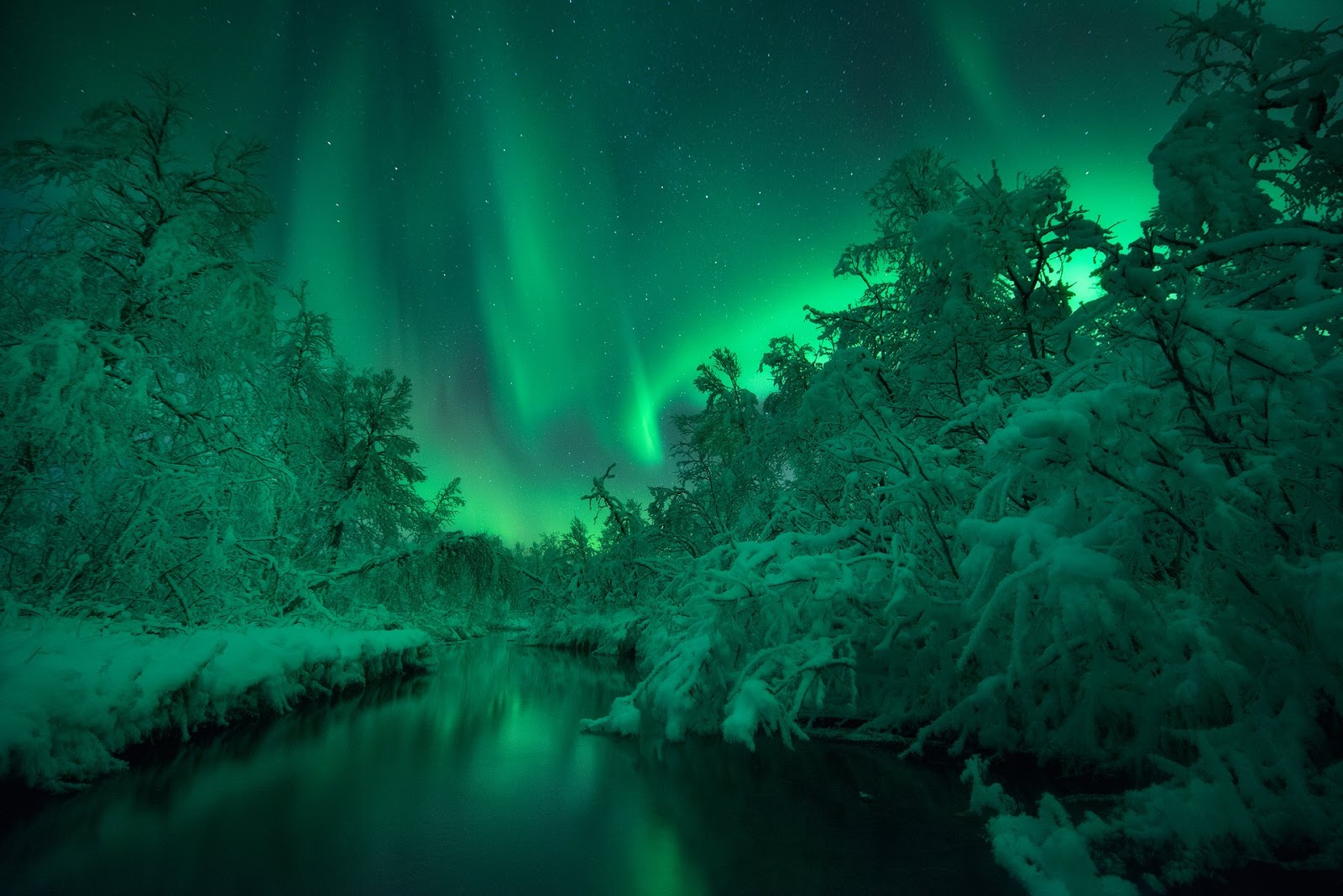 Aurora over Lomaas River | Earth Blog