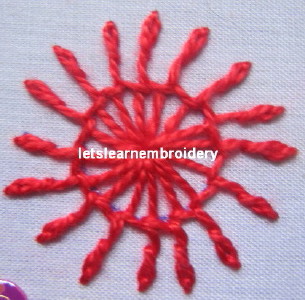 Let's learn embroidery: Flower stitch 3 - Part 2