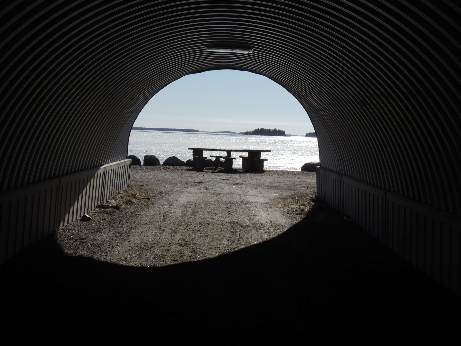 Gröna anemone: Stenar och is vid Replot-bron