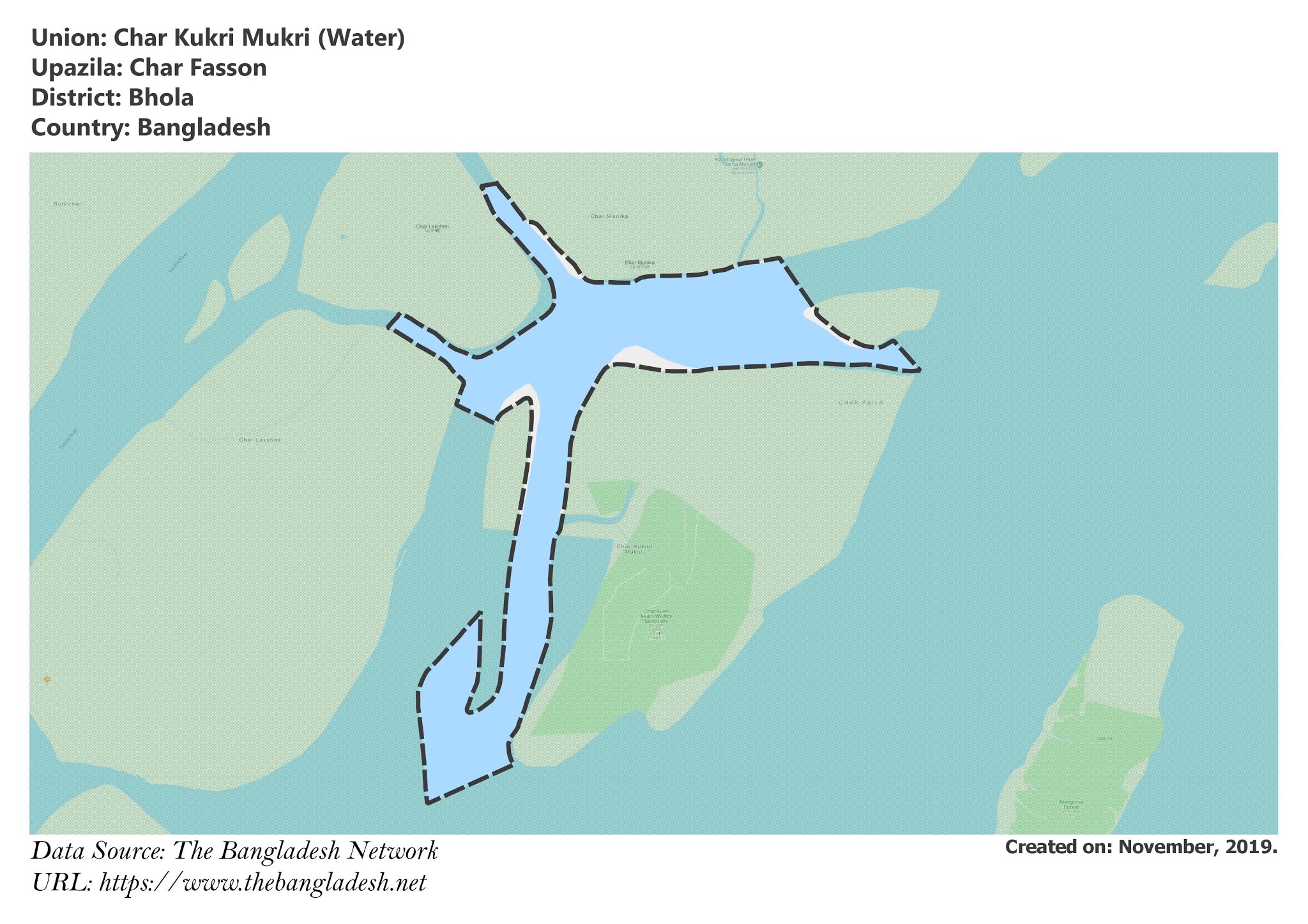 Char Kukri Mukri Union (Water), Bhola