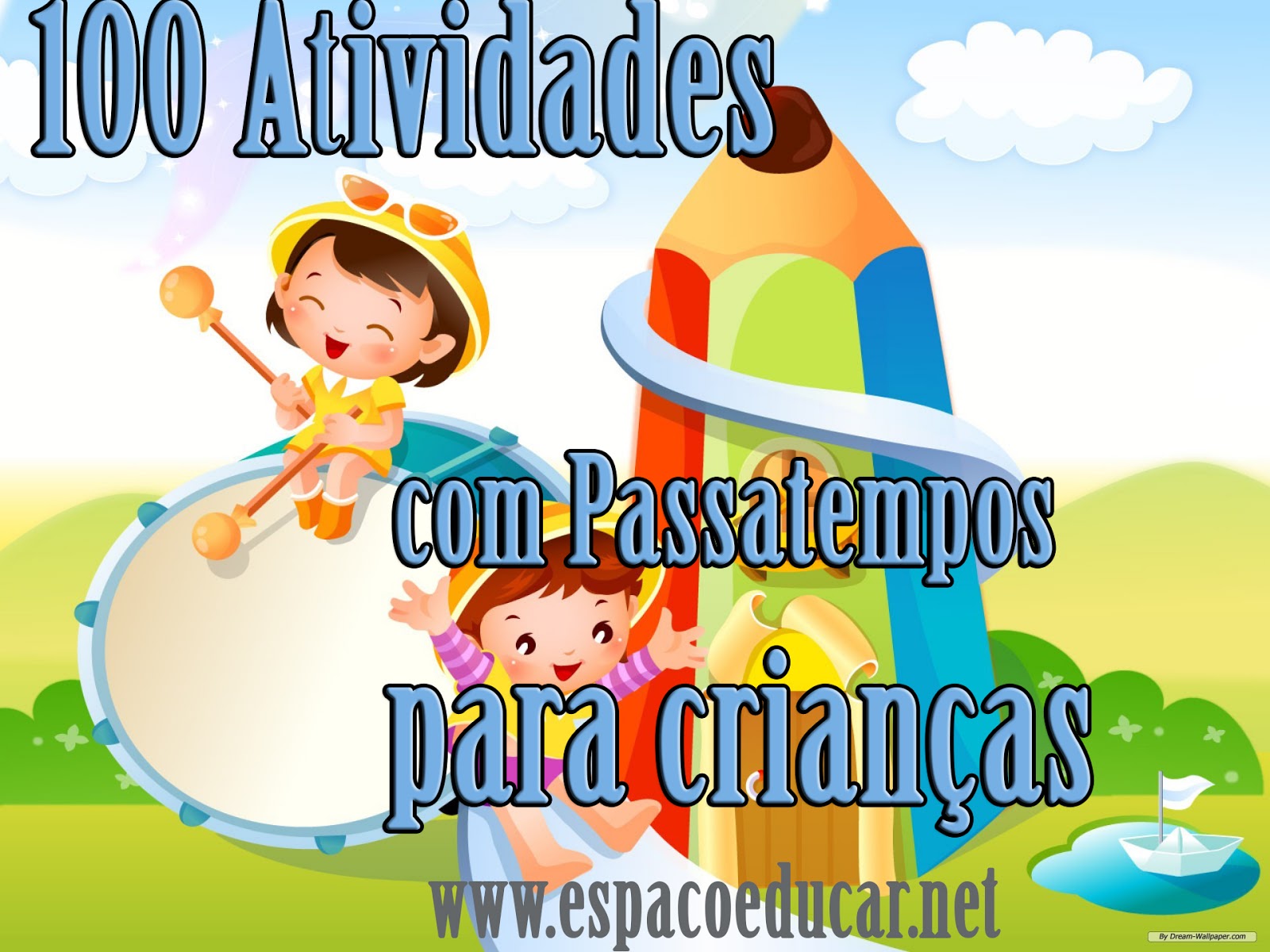 100 Atividades com passatempos para colorir, alfabetização, labirinto ...