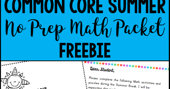 Kelly McCown: Summer NO PREP Math Packet FREEBIE