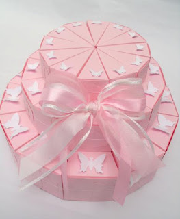Handmade Paper-Heaven: 36 pink slice cake favor boxes / 36 marturii ...