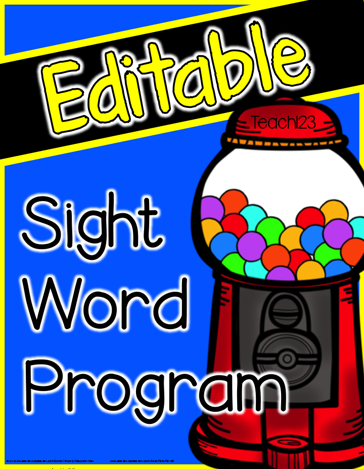 Editable Sight Word Program Teach123 Editable Sight Word Program Teach123
