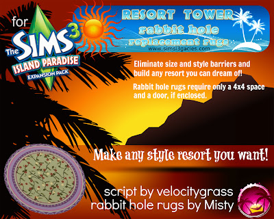 My Sims 3 Blog: Island Paradise Resort Tower Rabbit Hole Rugs by Misty