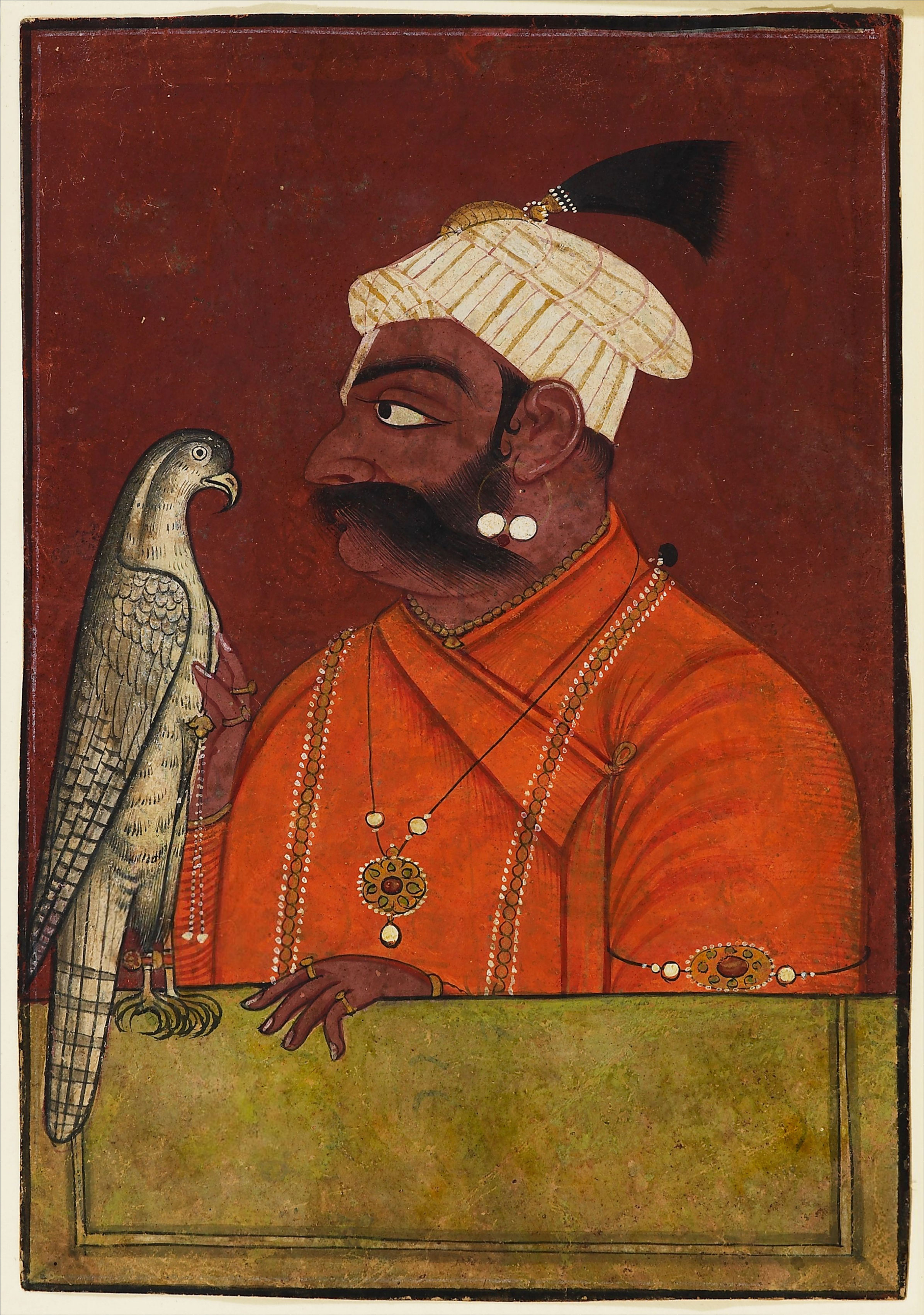 Maharaja Suraj Mal with a Hawk - Pahari Painting c1730 - 1740 - Old ...
