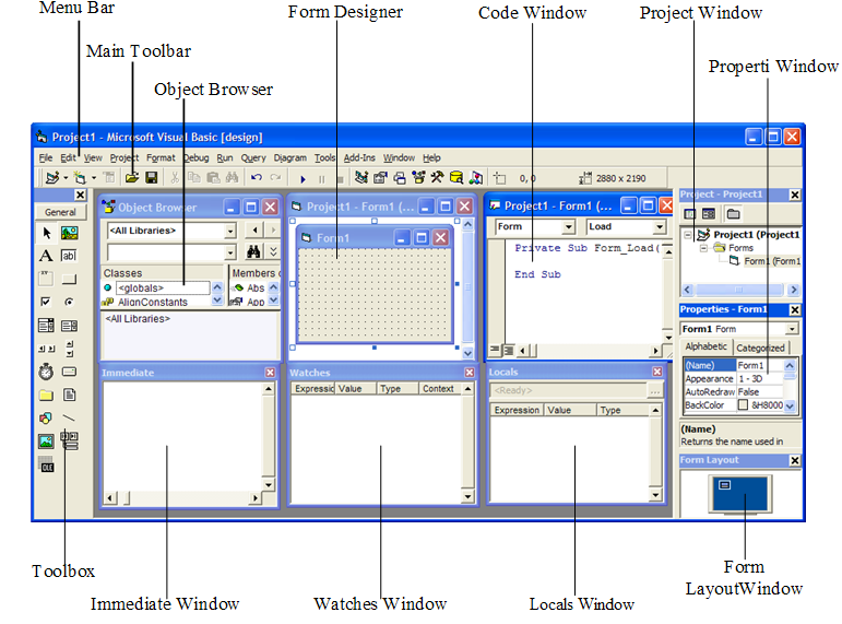JAGO PROGRAM: Komponen IDE dalam Visual Basic 6.0