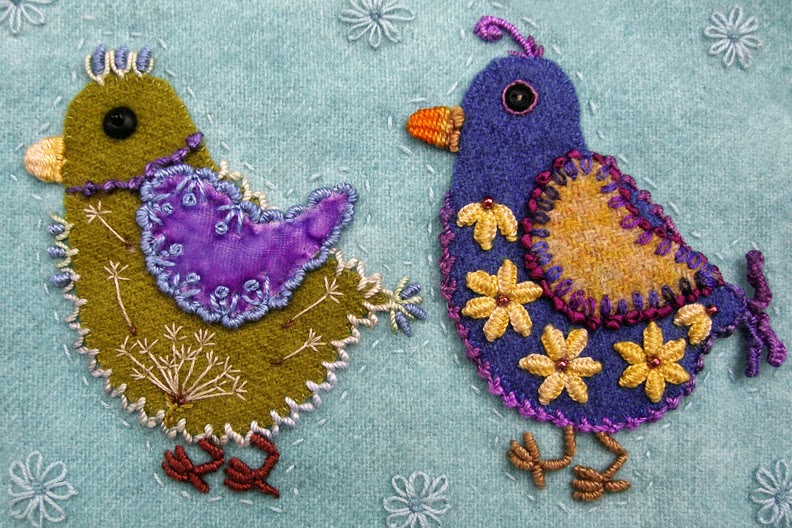Beadlust: Finished "Chicks" Quilt (Sue Spargo Wool Applique)