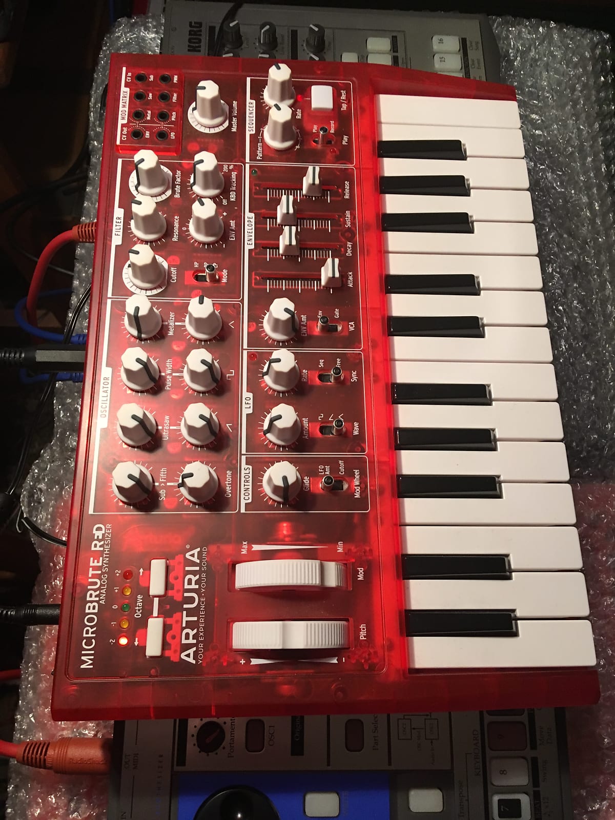 MATRIXSYNTH: Arturia Microbrute Transparent RED Special Edition