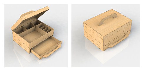 drawer box free dxf file - cnc world free download files