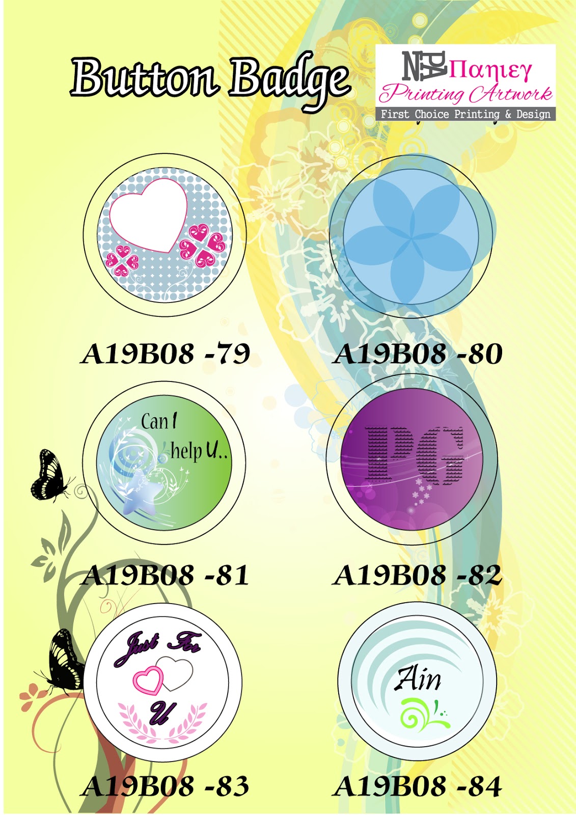 Print Button Badge / Template Button Badge: Katalog/Template Button Badge