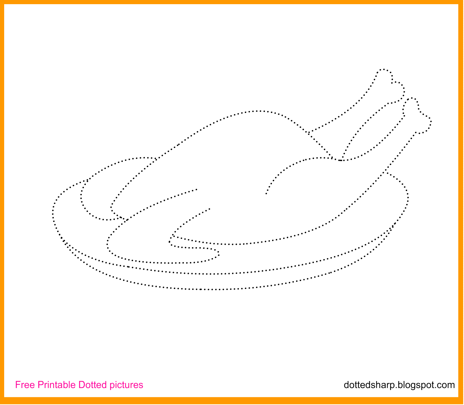 Free Dotted Printable for kids: Dotted Chicken drawing