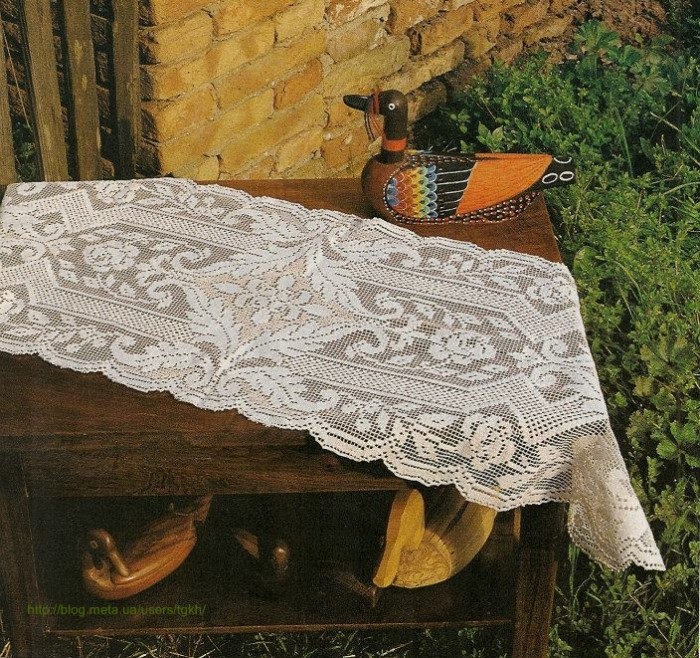 Crochet and arts: Tablecloth Filet Crochet