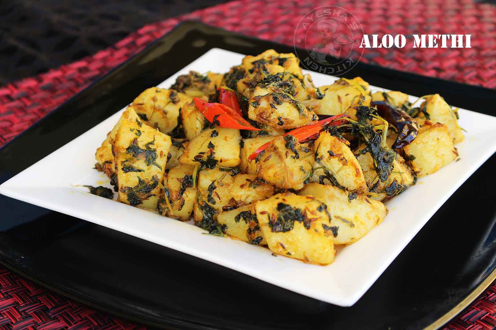 PUNJABI DISHES - ALOO METHI / POTATOES WITH FENUGREEK LEAVES