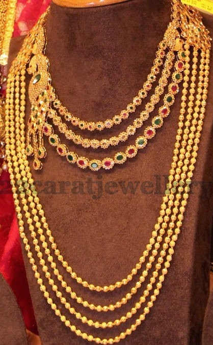 Gold Swirls Long Set and Necklace - Jewellery Designs