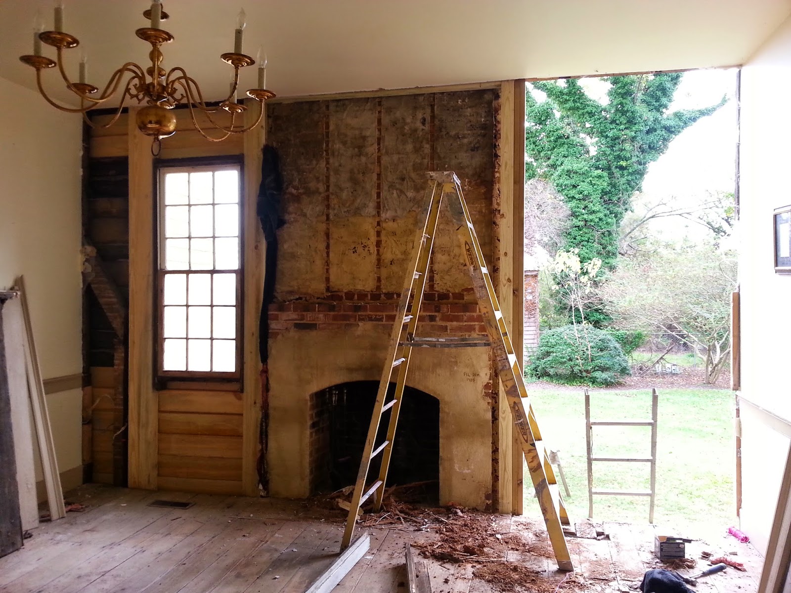 That big old yellow house...: The Den...all buttoned up