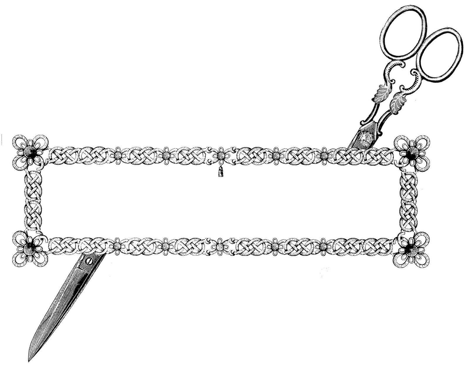 The Graphics Monarch: Sewing Scissors Decorative Frame Images Vintage ...