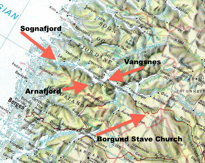 My Family: Map of Norway - Sognafjord, Arnafjord