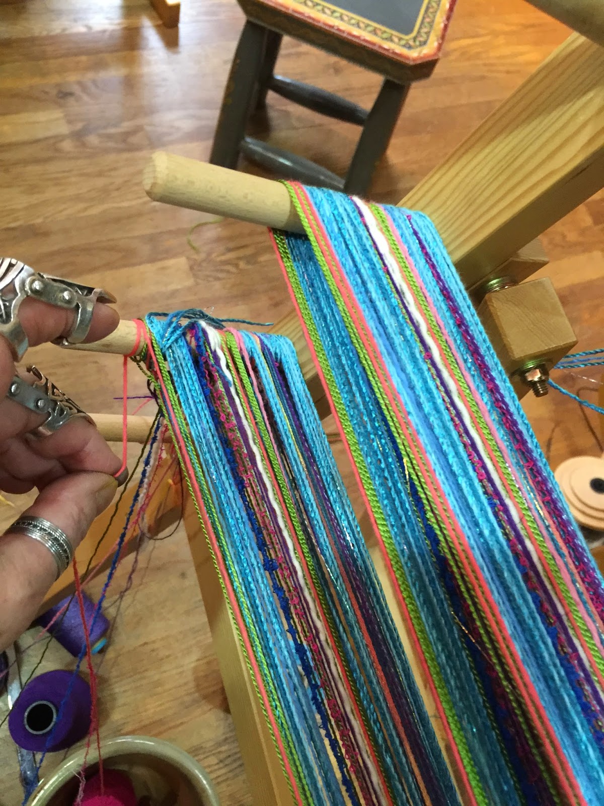 CENTERING WITH FIBER: Winding a warp on my Saori warping frame and ...