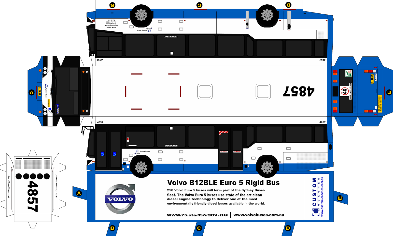 SP. Papel Modelismo: PaperCraft Volvo B12BLE Euro 5 Rigid Bus - State ...