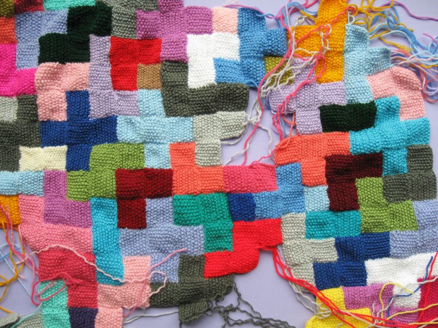 Bugs and Fishes by Lupin: Patchwork Plans - Knitted Blankets In Progress